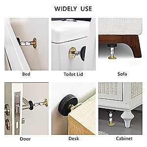 Tiilan Headboard Stoppers for Wall, Adjustable Threaded Bed Frame Anti-Shake Tool, Bed Frame Bumper Guards, Stable Tool for Bed, Cabinet, Sofa - Pack of 4 (1.0-3.2 in)