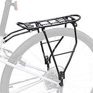 WEEROCK Bike Rear Rack 55LB Load Bearing Capacity Luggage Carrier, Height Adjustable Bike Cargo Rack Suits for 24-28 Inch Bike, Black