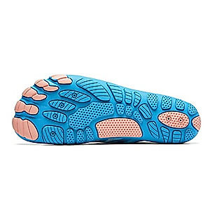 Limberun Womens Aqua Quick Dry Water Shoes Slip On Beach Fishing Swim Boating Diving Surfing Lightweight Barefoot Yoga Shoe Pink/Orange 7.5 W / 6.5 M