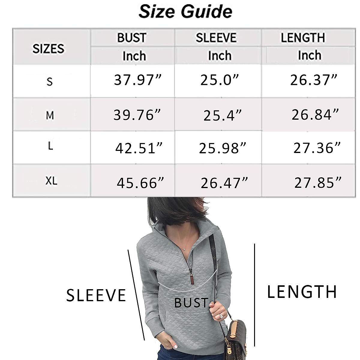 Women's Fashion Quilted Pattern Long Sleeve Casual Zipper Sweatshirt Solid Color Pullover Shirt Top.JNINTH Light Gray