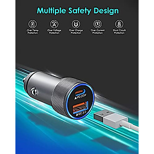 iPhone Car Charger,USB C Fast Car Charger[Apple MFi Certified] Apple Car Charging 38W Dual Port Car Charger Cigarette Lighter Adapter 2x3ft PD&QC 3.0 Lightning Cable for iPhone 13/12/12 Pro/11/Airpods