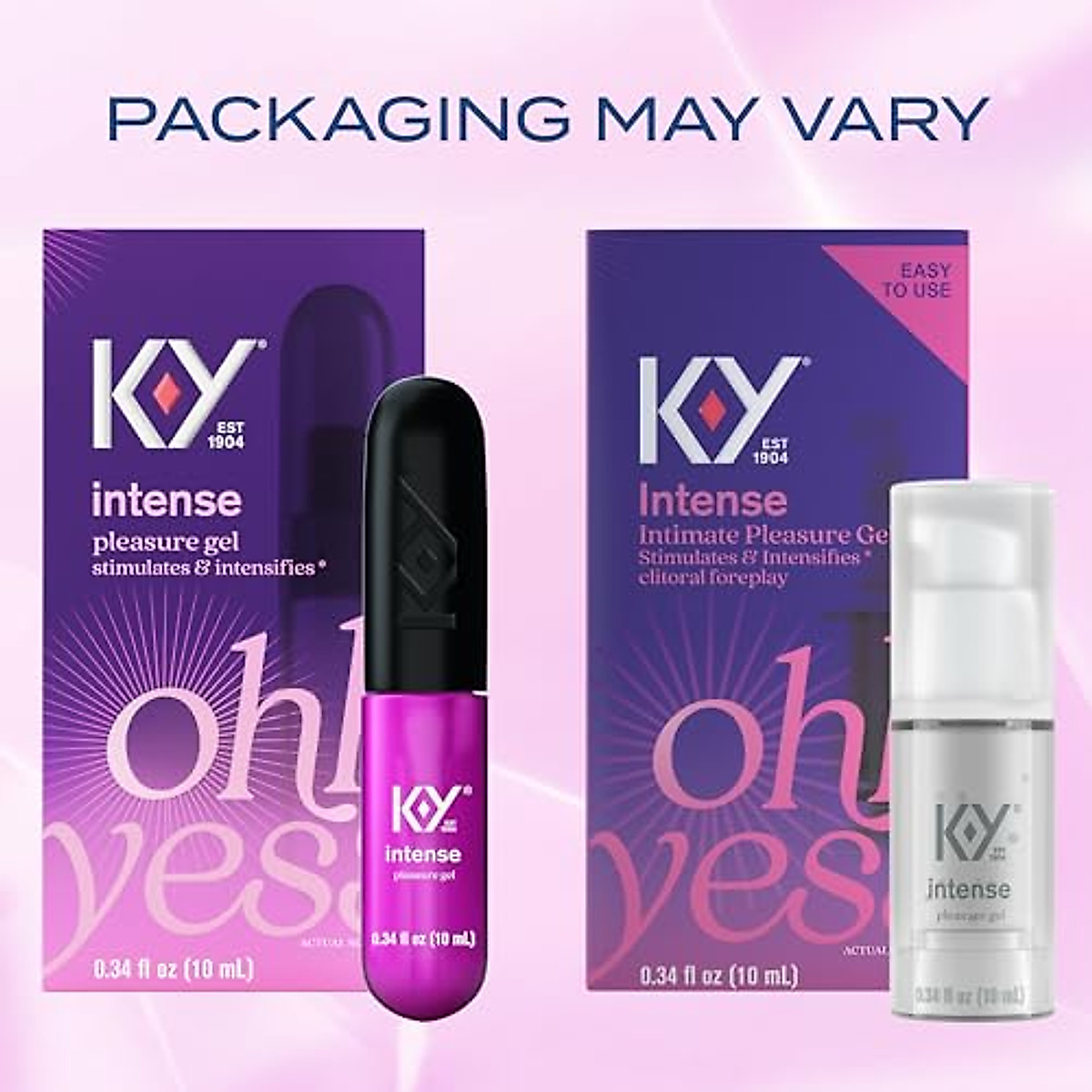 K-Y Intense 0.34 fl oz Adult Toy Friendly Female Pleasure Gel, Arousal Stimulant for Women, Couples Massage Enhancer, Tingling Cooling & Warming, Hormone & Paraben Free, Latex Condom Compatible