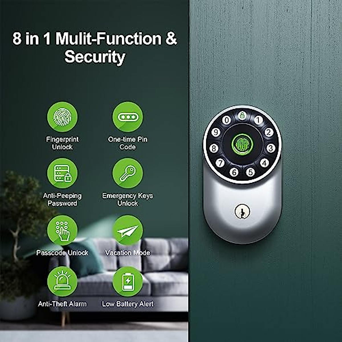 Fingerprint Keyless Entry Door Lock: Banskey Fingerprint Door Lock, Smart Locks for Front Door, Smart Door Lock, Combination Lock, Keypad Deadbolt Lock, Door Lock with Keypad, Digital Door Lock