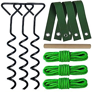 Tree Stakes and Supports for Leaning Trees,Spiral Tree Stake Kit Heavy Duty for Young Trees Straightening,Garden Metal Stakes for Resist Strong Winds Outdoor
