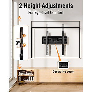 ELIVED Full Motion TV Mount TV Wall Mount Swivel and Tilt for Most 26-55 Inch TVs, Wall Mount TV Bracket with Dual Articulating Arms, Max VESA 400x400, 88 lbs. Loading, 16" Studs