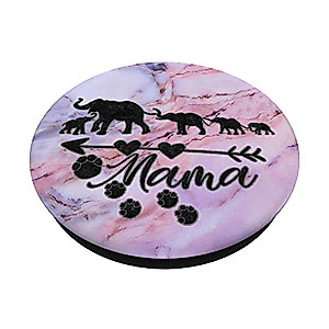 Black Mama Elephant Four Babies Pink Gray Blue PopSockets Swappable PopGrip
