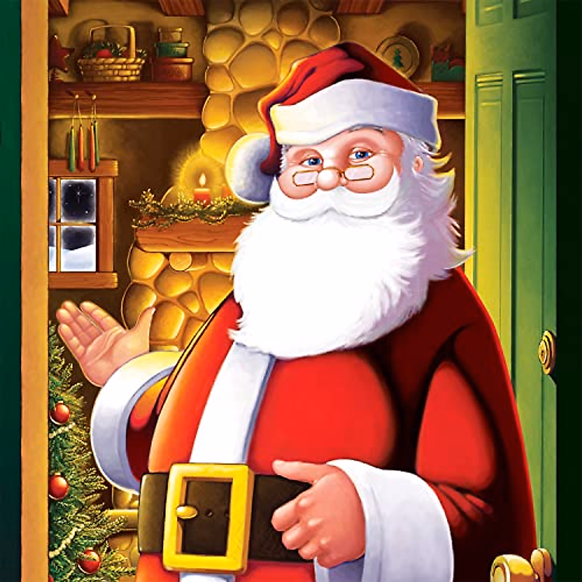 Beistle Santa Claus Door Cover, 5’ x 30” – Plastic for Indoor & Outdoor Use, St Nick Print – Easily Display – Christmas Party Decorations & Holiday Decor