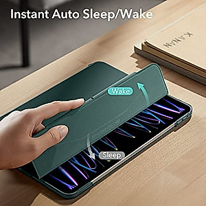 ESR for iPad Pro 11 Inch Case (2022/2021), Ascend Trifold Smart Case with Magnetic Clasp, Auto Sleep and Wake, Slim and Lightweight, Pencil 2 Wireless Charging, Frosted Forest Green