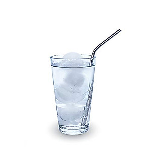 RE-USABLE STAINLESS STEEL DRINKING STRAW - 3 PACK WITH CLEANING BRUSH