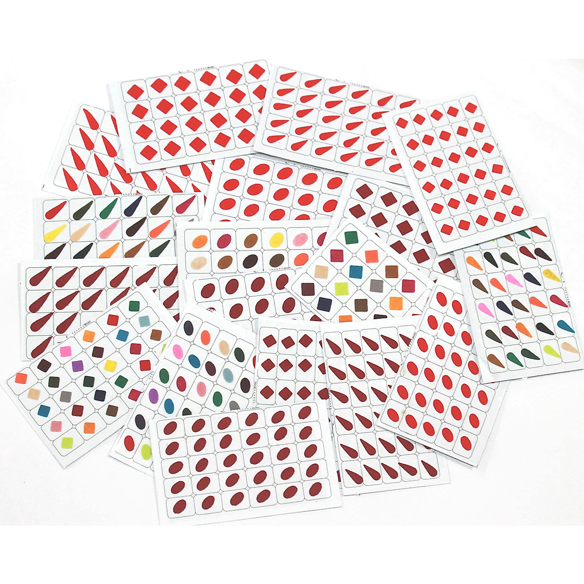 IS4A 486 Multicolour Bindi Bollywood Forehead Stickers Adhesive Body Jewelry 18 Cards of Different Sized Velvet Bindi Drop, Square & Oval Shaped Tattoo Premium Bindi Indian Daily Use Forehead Bindi Water Drop Shape Bindi For Women