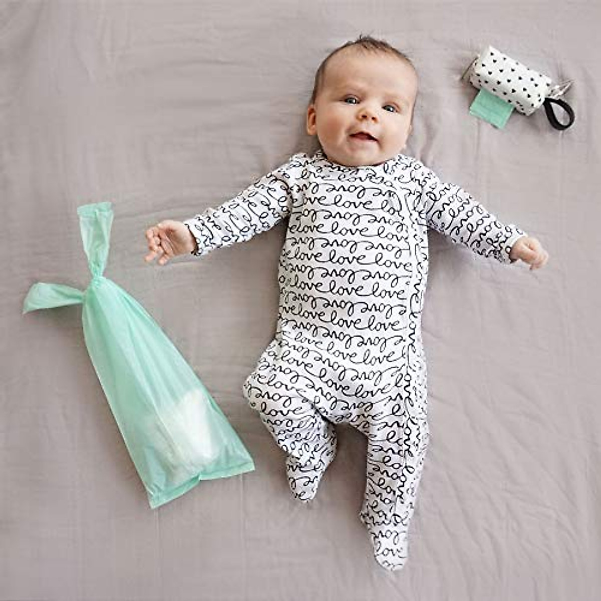 Oh Baby Bags Disposable Dirty Diaper Bags, 96 Count, 8 Refill Rolls with Tie Handles, Scented Options, (Multi)