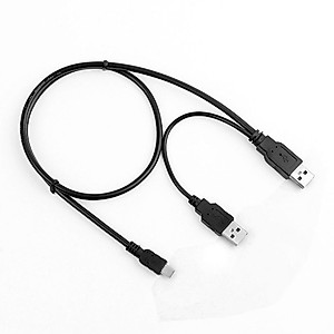 MaxLLTo® USB Y PC Charger+Data SYNC Cable Cord for Iomega eGo USB 2.0 Portable Hard Drive
