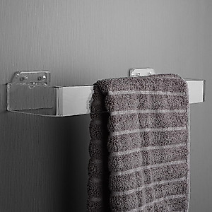 12.6Inches Hand Towel Holder, Self Adhesive Towel Rack for Bathroom Wall Mounted, Acrylic Towel Hanger (Clear)