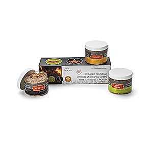 Outset 76533 Apple, Hickory, Mesquite Smoker Chip Gift Set