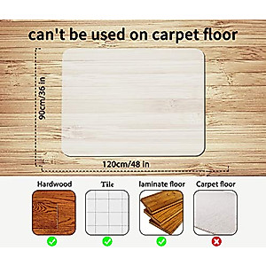 Office Desk Chair Mat for Hard Wood Floor Thick PVC Matte 48" x 36",Transparent Sturdy Chair Mat