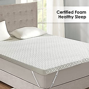 King Size 3 Inch Memory Foam Mattress Topper, Gel-Infused Cooling Bed Topper with Removable & Washable Bamboo Fiber Cover, Zipper Closure