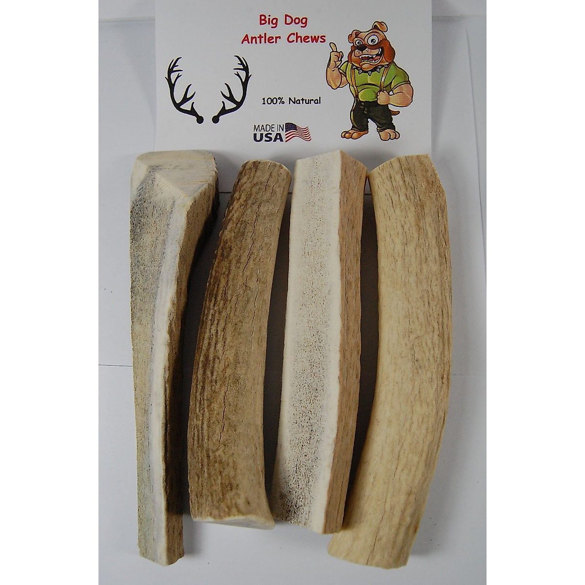 Big Dog Antler Chews - Grade B Deer and Elk Antler Pieces - Dog Chews - Antlers by The Pound, One Pound - Six Inches or Longer - Natural Healthy Long-Lasting Treat