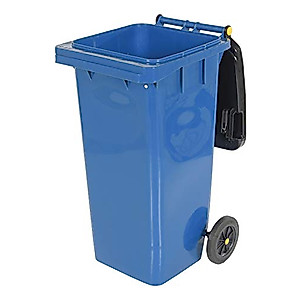 Vestil TH-32-BLU Trash Can, Polyethylene, 18-1/2" Width, 37-1/2" Height, 22" Depth, 32 gallon Capacity, Blue