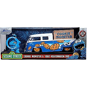 Jada 1:24 Diecast 1963 VW Bus with Cookie Monster Figure