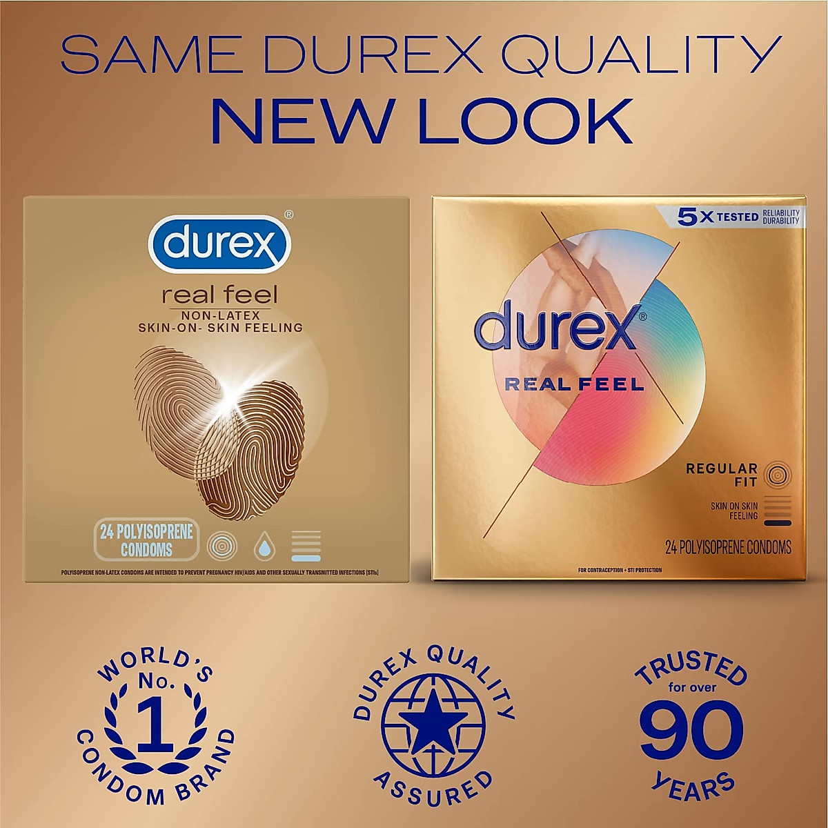 Durex Avanti Bare RealFeel Non-Latex Condom, 24 ct (Pack of 3)