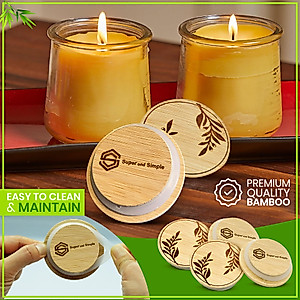 4 Oui Yogurt Jar Lids With Beautiful Olive Branches Pattern. Made of Bamboo Wood with Food Grade Silicone Sealing Ring. Durable, Food-Safe, Airtight Fit. Oui Yogurt Jar Lids for Regular or Petite Jars