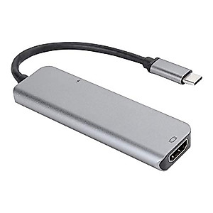 Not Easy to Damage Portable Durable Type‑C Hub Long Service Life High Definition Aluminum Alloy Materialf Expansion Dock for Mobile Phone