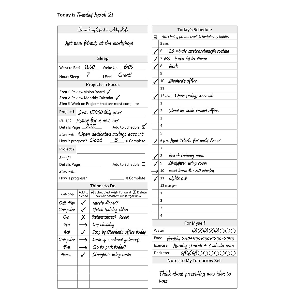 Gazelle Planner - Guided Daily Planning to Improve Organization, Time Management & Success. Daily, Monthly & Weekly Goals, 6 x 9 inches, 6 Month UNDATED Planner (Black)