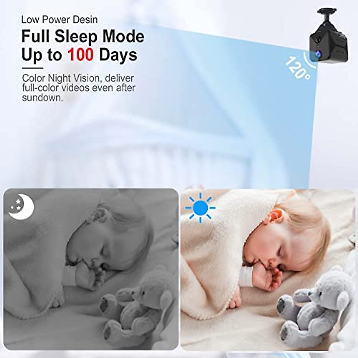 Spy Camera WiFi Hidden Camera,2023 Upgraded 4K Mini Security Nanny Camera,100 Days Standby Battery Life,AI Motion Detection Alerts, Auto Night Vision,Real Time Record Surveillance Camera for Indoor