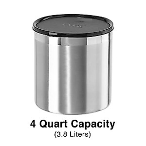 Oggi Stainless Steel Jumbo Grease Container with Removable Strainer and Snug Lid. Perfect container for fryer oil, bacon drippings, lard and ghee oil. Large capacity can - 1 Gall / 4 Qt / 3.75 Lt