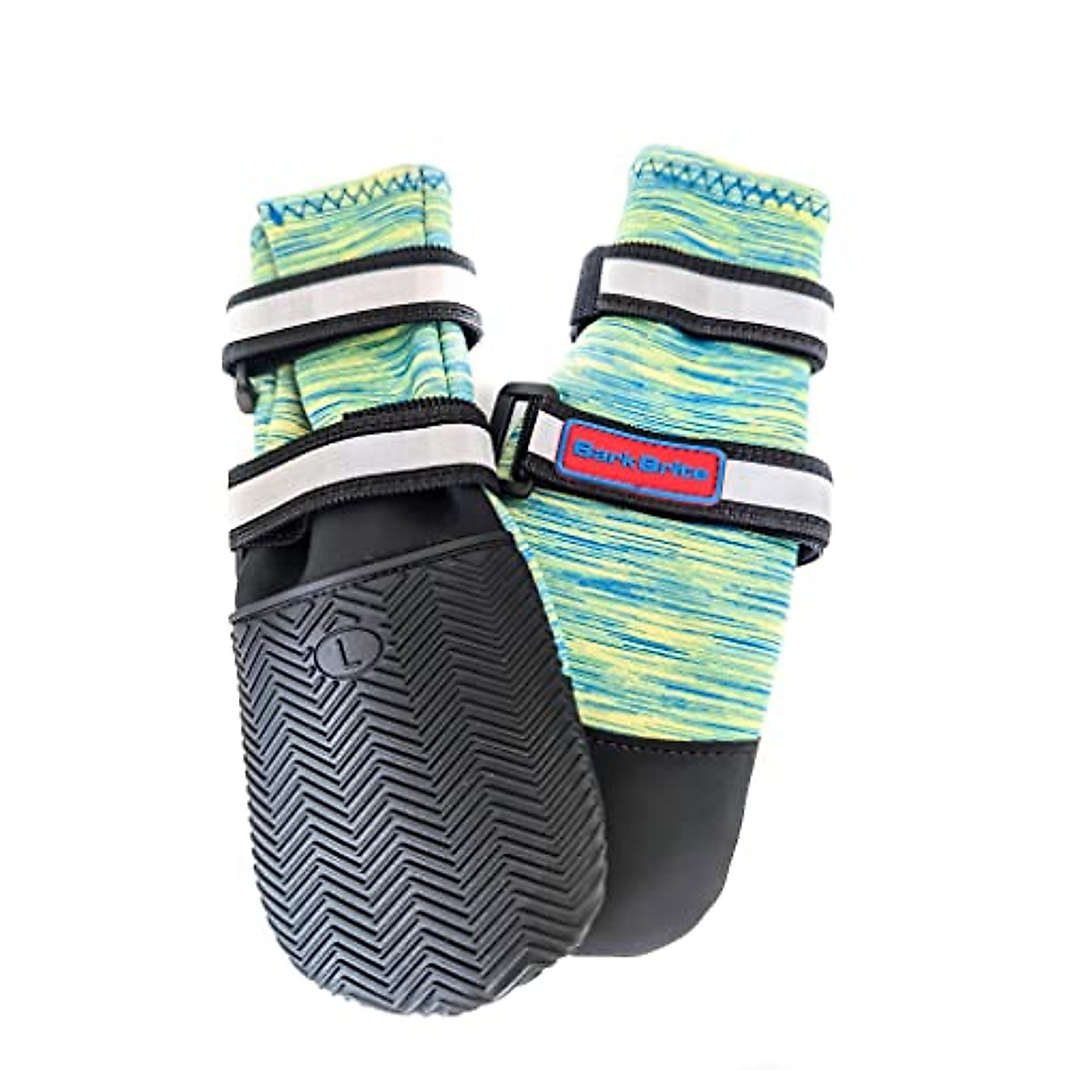 All Weather Neoprene Paw Protector Dog Boots with Reflective Straps in 5 Sizes! (Turquoise Large)