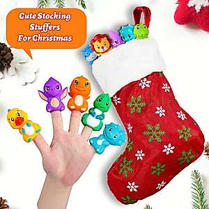 Vanmor Rubber Animal Bath Finger Puppets for Toddlers, Finger Puppets for Kids Easter Basket Stuffers Egg Fillers, Silicone Finger Toys for Baby Pinata Fillers Goodie Bag Fillers Party Favors