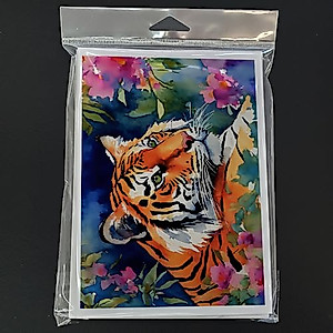 Caroline's Treasures DAC2880GCA7P Bengal Tiger Greeting Cards Pack of 8 Blank Cards with Envelopes Whimsical A7 Size 5x7 Blank Note Cards