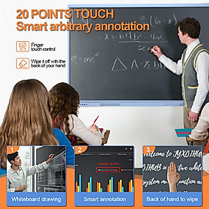 Smart Board Collaboration Hub, JYXOIHUB 55 Inch 4K UHD Digital Electronic Whiteboard Built in Dual OS for Classroom and Business, Touch Screen Interactive Smart Whiteboard (Board Only)