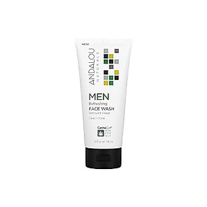 Andalou Naturals Men Refreshing Face Wash with CannaCell, 6 Ounces