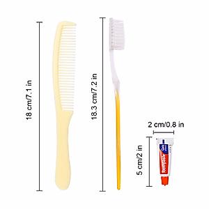 fafortune 50 Pack Disposable Toothbrushes with Toothpaste and Comb for Homeless Individually Wrapped-Suitable for Hotel,Air Bnb,Shelter/Homeless/Nursing Home/Charity(（50 pcs）)