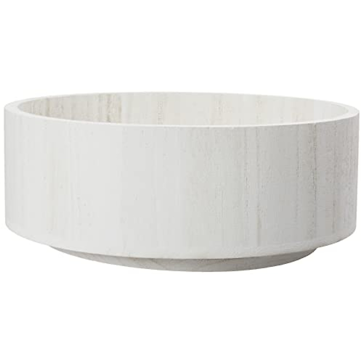 iDesign Renewable Paulownia Wood Collection Tall Turntable Organizer, 10.5" x 4" x 10.5", White Wash