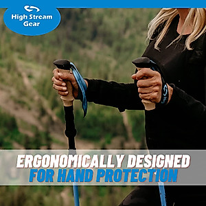 Walking Sticks for Women - 14.5" Foldable Hiking Poles for Backpacking, Exercising and Traveling, Set of 2 Aluminum Nordic Collapsible Trekking Poles (100-120cm, Light Blue)