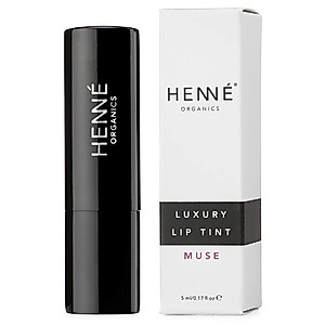Henné Organics Luxury Lip Tint - Moisturizing, Sheer Natural Color - Muse (Berry Mauve)