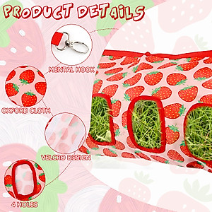 AYAWOW Large Rabbit Hay Bag Guinea Pig Feeder, 18.3x11.6 Inch, 4 Holes, Nylon Material, Suitable for Multiple Pets