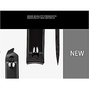 Nail Clippers Set Manicure Set Black Stainless Steel Fingernails & Toenails Clippers Eyebrow Tweezer & Scissor 7 pcs Nail Clippers Cutter for Men and Women