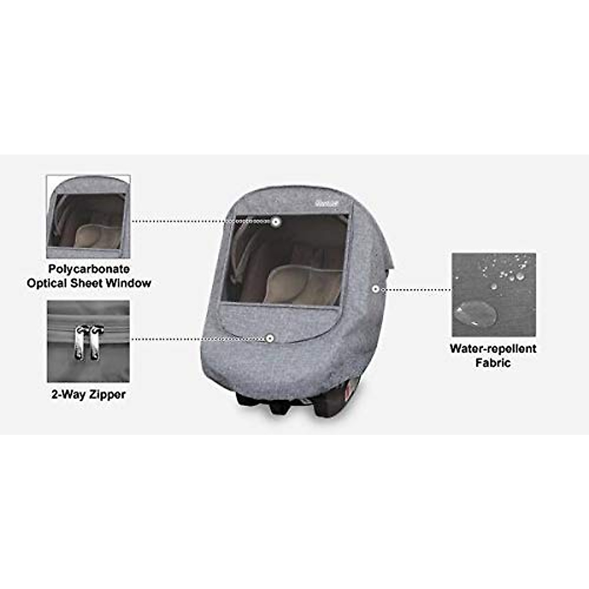 Manito Melange Infant Carseat Weather Shield (Black)