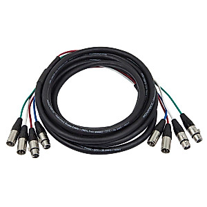 Monoprice 4-Channel XLR Male to XLR Female Snake Cable - 6 Meter (20 Feet) 2 Upstream and 2 Downstream - 26AWG, Balanced Mono and Unbalanced Stereo Lines