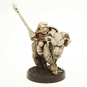 Stonehaven Miniatures Halfling Commander on Ram Mount Miniature Figure (for 28mm Scale Table Top War Games) - Made in USA