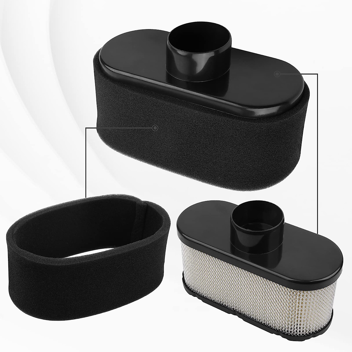 LOCOPOW 11013-7047 Air Filter & 49065-7007 Oil Filter & 21541500 Fuel Gas Filter Lawn Mower Tune Up Kit