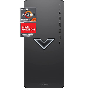 HP 2023 Newest Victus 15L Gaming Desktop, AMD Ryzen 7 5700G(> i9-10920X), AMD Radeon RX 6600 XT 8GB(> RTX 3060), 32GB 3200MHz RAM, 1TB NVMe SSD, WiFi 6, RGB Light, Type-A&C, W11, Bundled w/Accessories