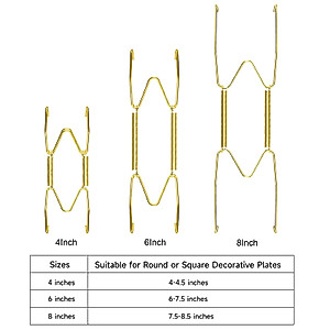 Fasunry 12 Pack Plate Hangers, 4 6 8 Inch Wall Plate Hangers and 16 Pack Wall Hooks, Compatible 4 to 8.5 Inch Decorative Plates, Antique China, Antique Plates and Arts