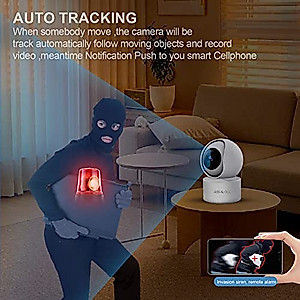 AIBUCOLL WiFi Monitor Indoor Home Security Camera- Smart Baby and Pet Monitor- Movement and Sound Detection- 1080P Camera Resolution-Night Vision Motion- Compatible with Apple and Android