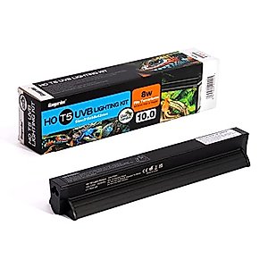 Giangarden T5 UVB Lighting Combo Kit, Reptile Light Fixture with UVB 10.0 Fluorescent Tube Ideal for Tropical and Deserts Such as Bearded Dragon Lizards and Tortoises(8W-13in)
