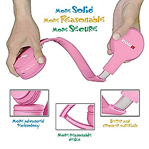 MIDOLA Headphones Bluetooth Wireless Kids Volume Limit 85dB /110dB Over Ear Foldable Noise Protection Headset/Wired inline AUX Cord Mic for Children Boy Girl Travel School Phone Pad Tablet PC Pink