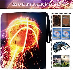 Basketball Card Binder with Sleeves, 900 Pockets Trading Card Holder Protectors Albums, Card Storage Organizer Case Compatible with Basketball Card and other Trading Cards